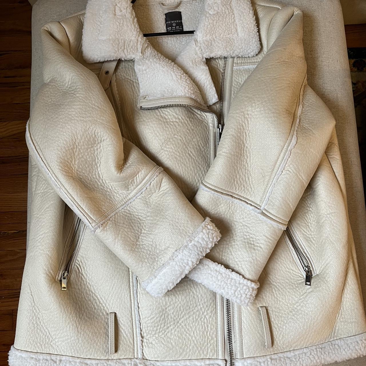Primark Tan Sherpa Jacket Size XL sold AS... - Depop