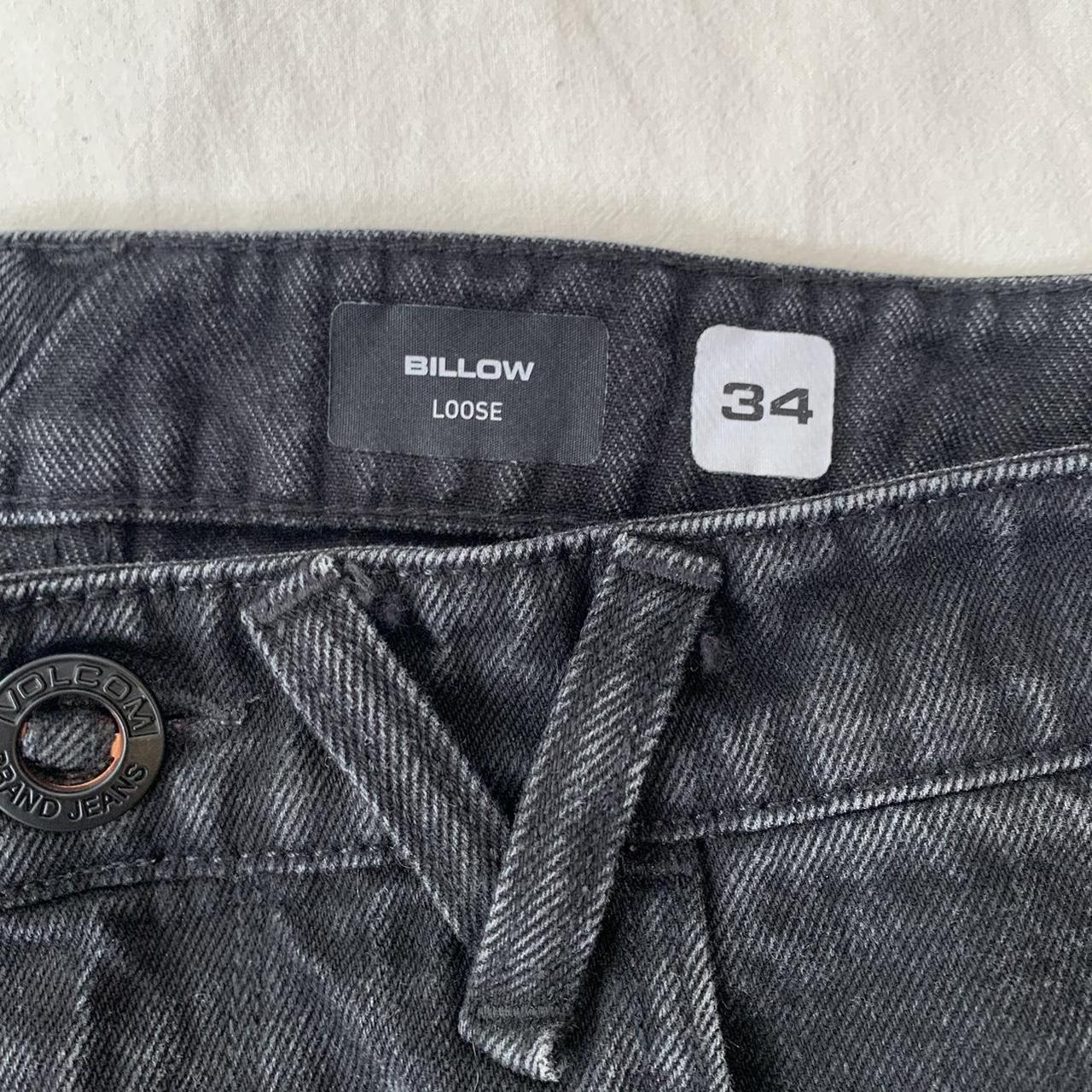 black volcom denim jorts hemmed at the bottom as... - Depop