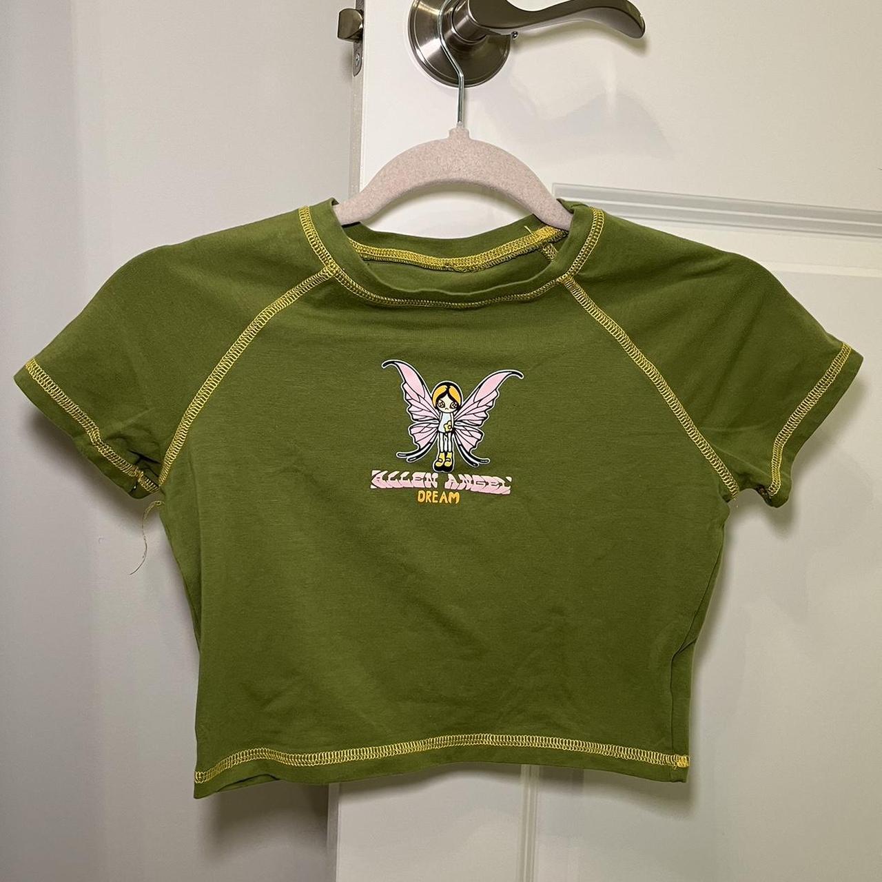 Green baby tee Size small Worn once In perfect... - Depop