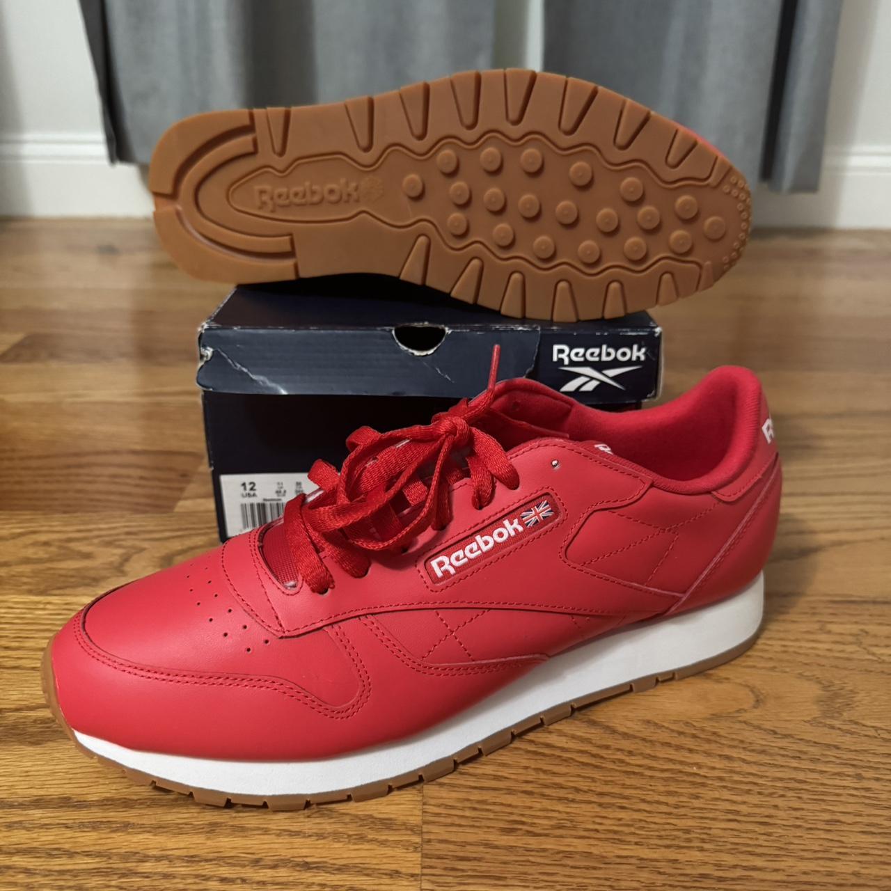 Red Reebok Classic trainers New with box Size 12 Gum... | Depop