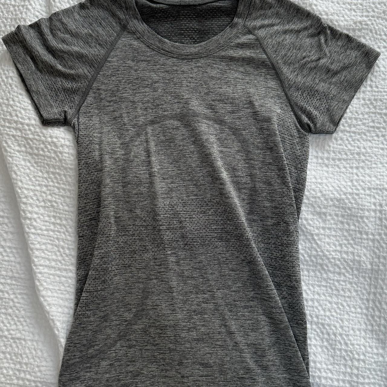 Grey Lululemon size 4 swiftly tee - Depop