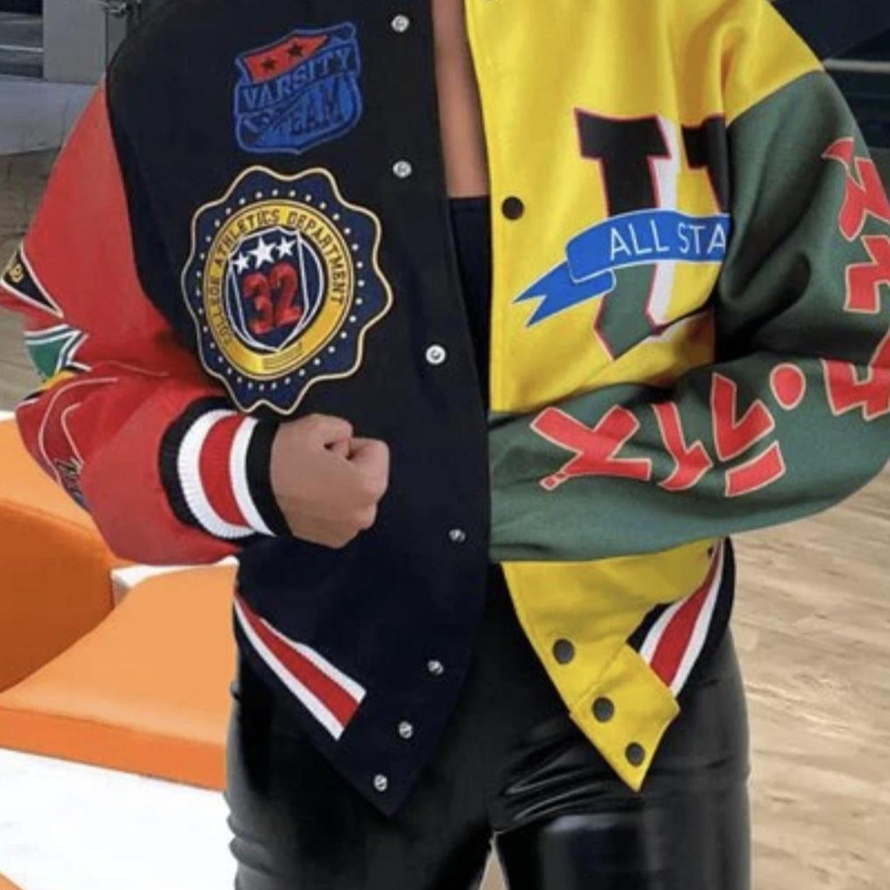 Smoke rise varsity jacket patchwork #smokerise... - Depop