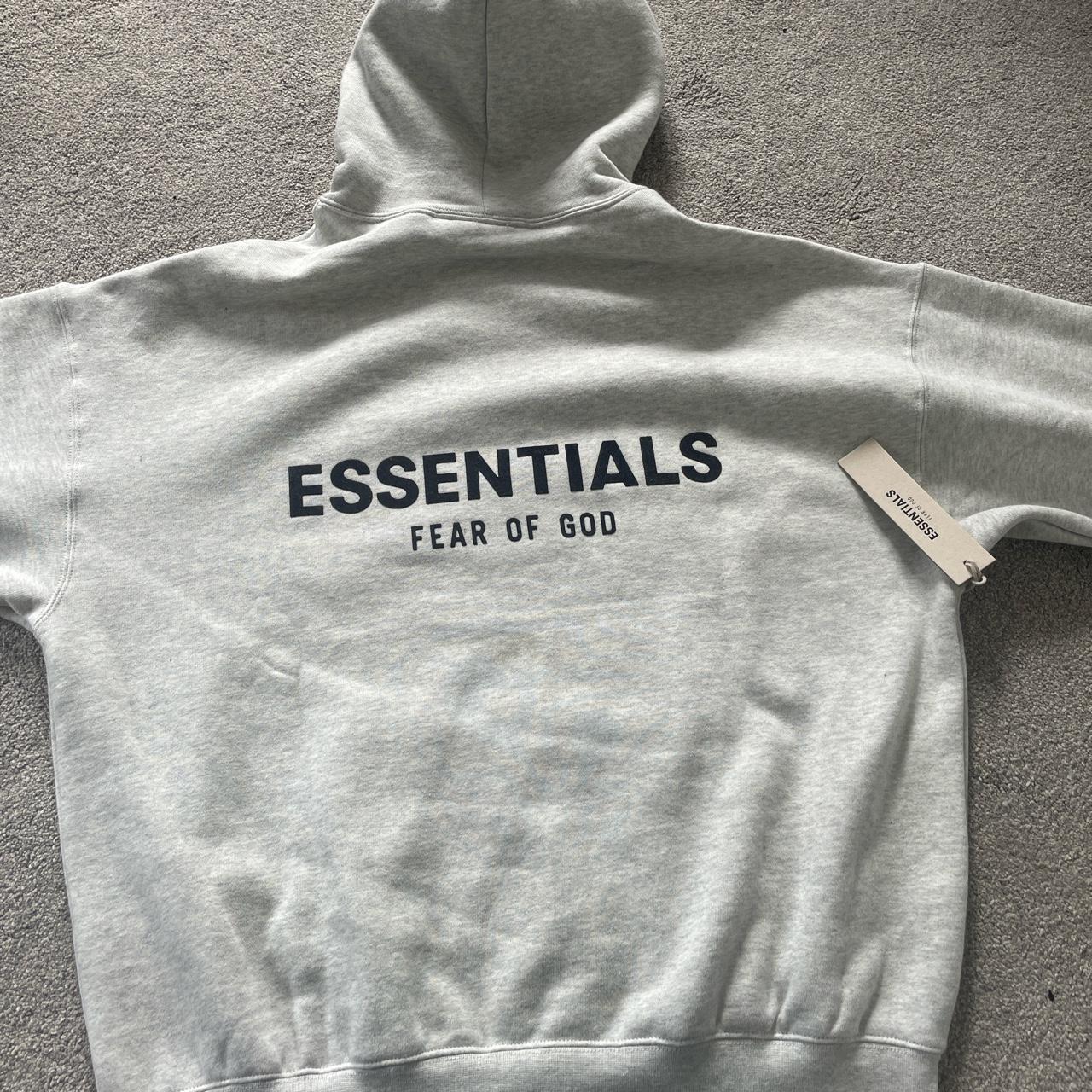 Essentials Men's Grey Hoodie | Depop