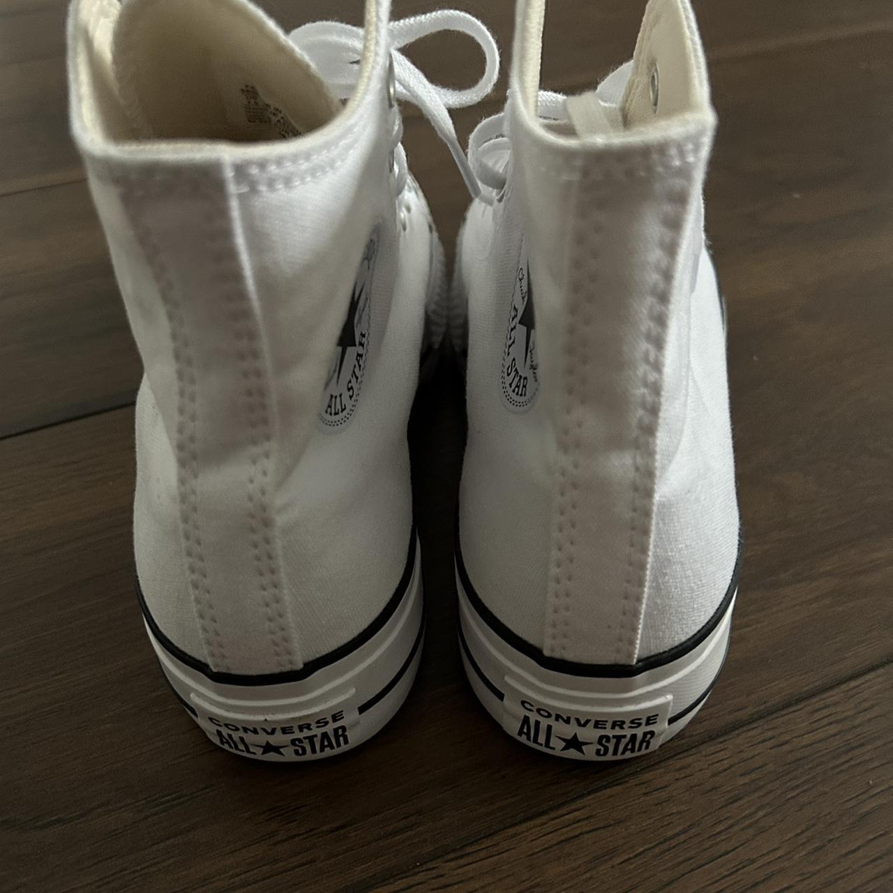 white platform converse, women’s 7.5, price is set - Depop