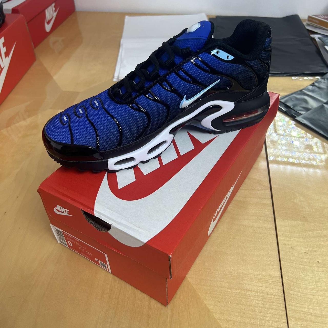 Nike Air Max Plus TN trainers in blue and black... - Depop