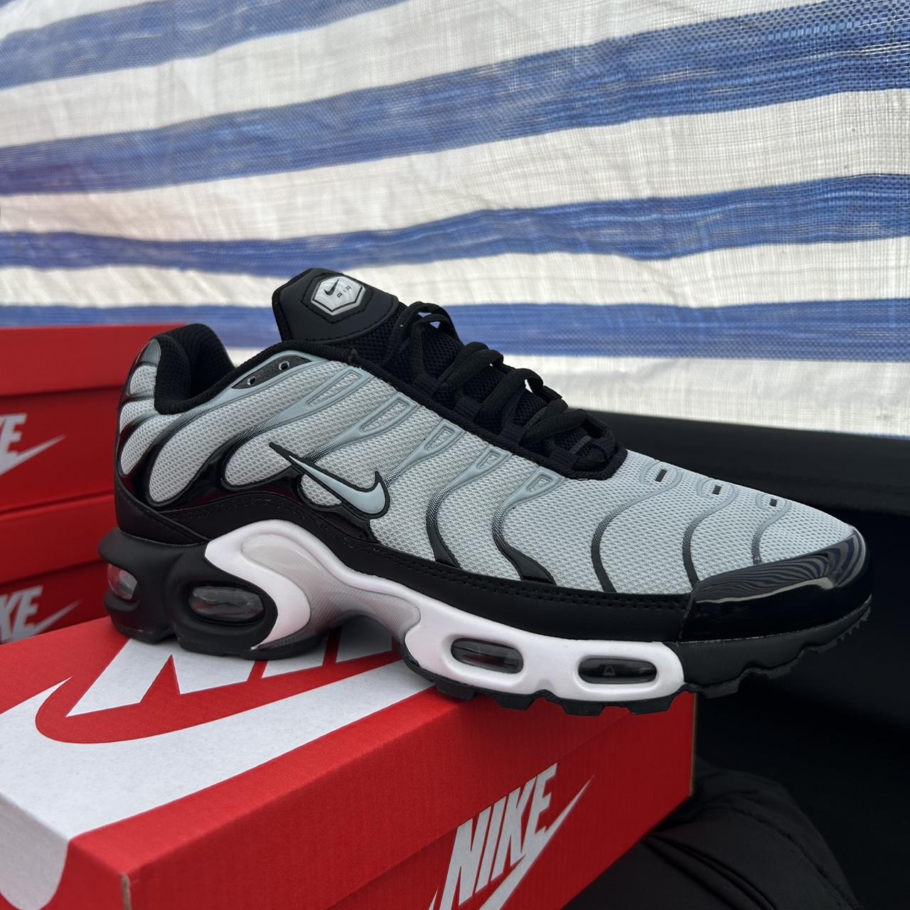 Nike Air Max Plus TN trainers - black and white... - Depop