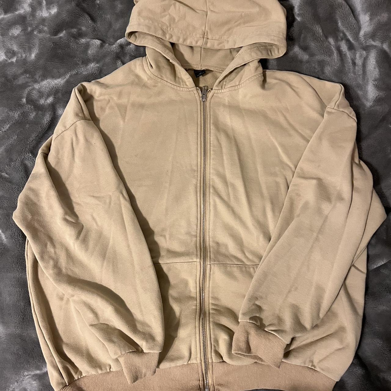 Beige zip up hoodie -worn a few times -no stains or... - Depop