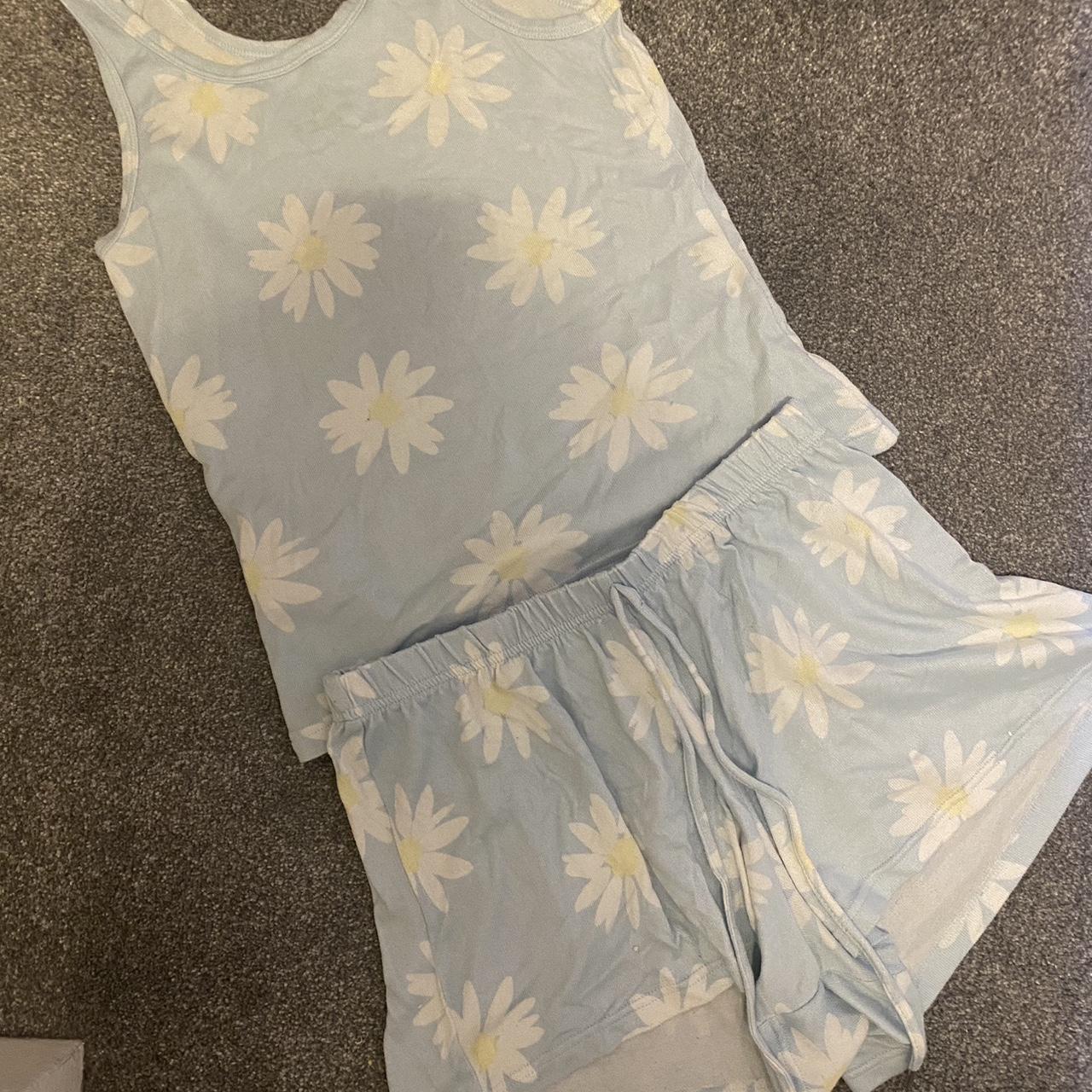Primark Blue flowery Pyjamas Worn a few times, good... - Depop