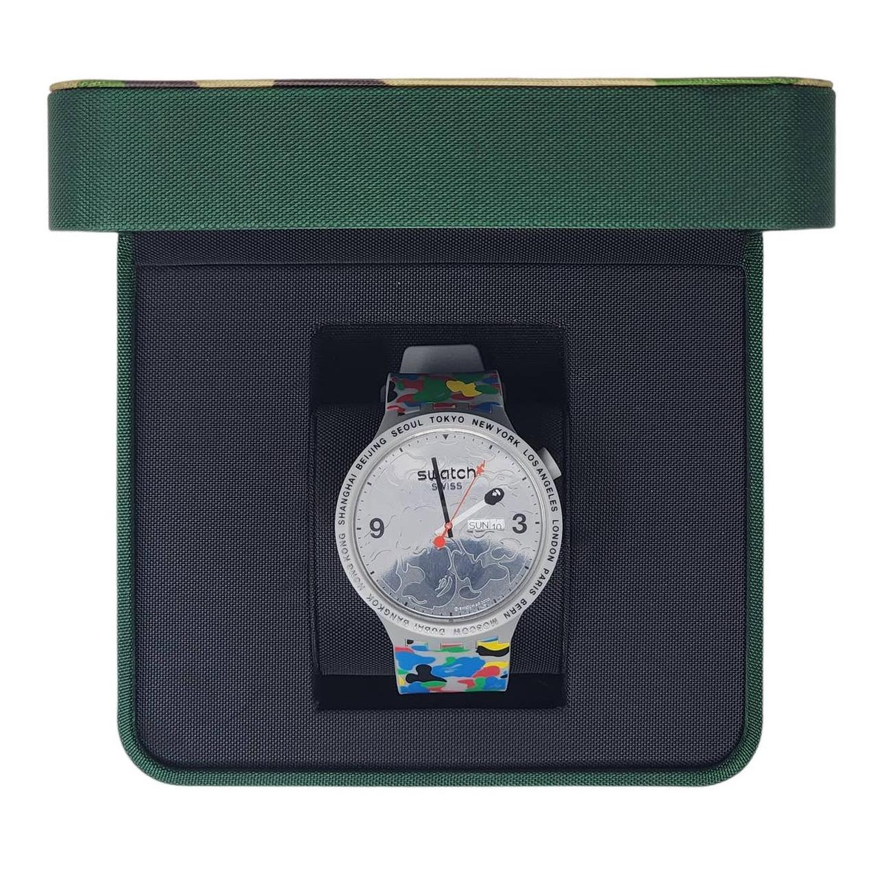 !!PLEASE READ!! Swatch x A Bathing Ape Watch Grey... - Depop