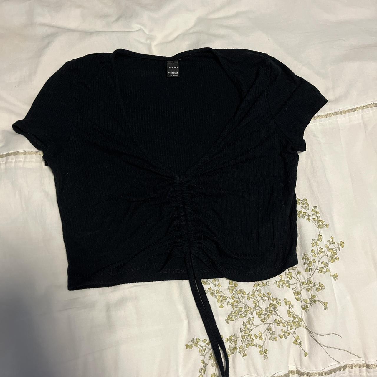 Factorie crop top. Adjustable in front with strings. - Depop