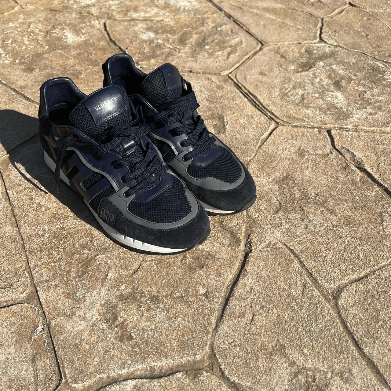 Dark blue VERSACE trainers Good condition No box🥲 | Depop