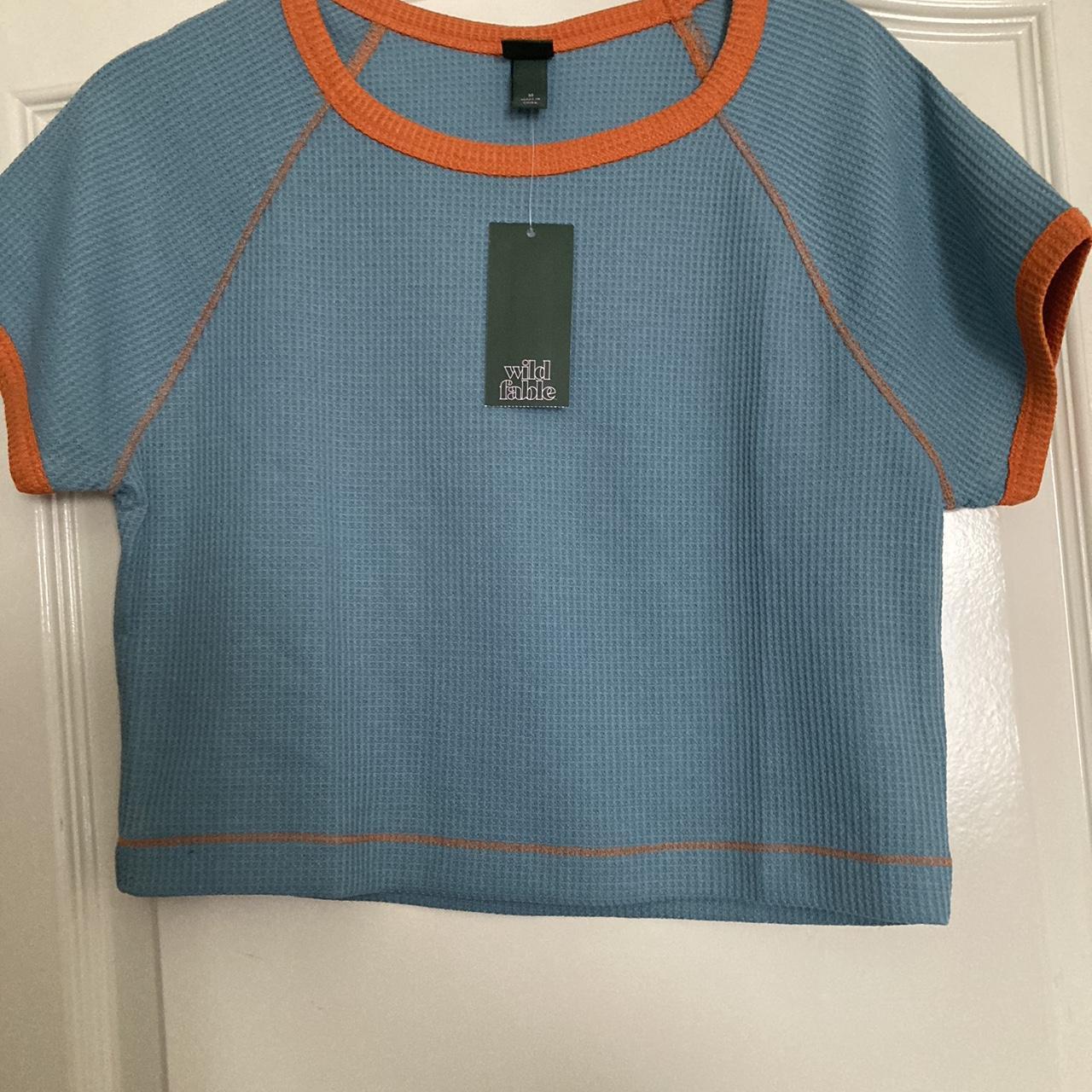 Wild Fable Womens Blue Crop Top Depop