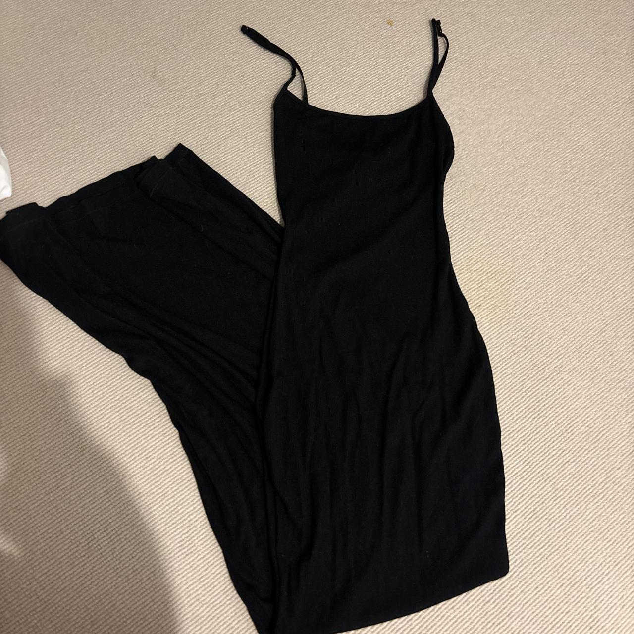 Viral SKIMS black bodycon maxi dress -worn... - Depop