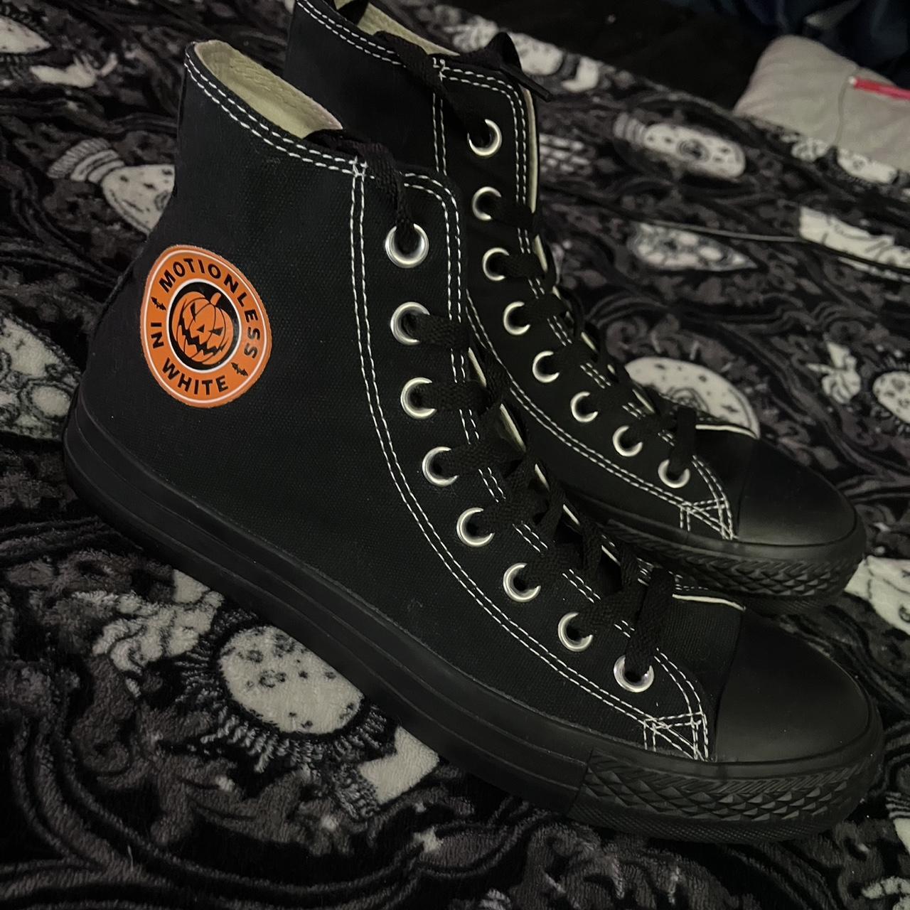 Motionless in White pumpkin converse size 8 I... - Depop