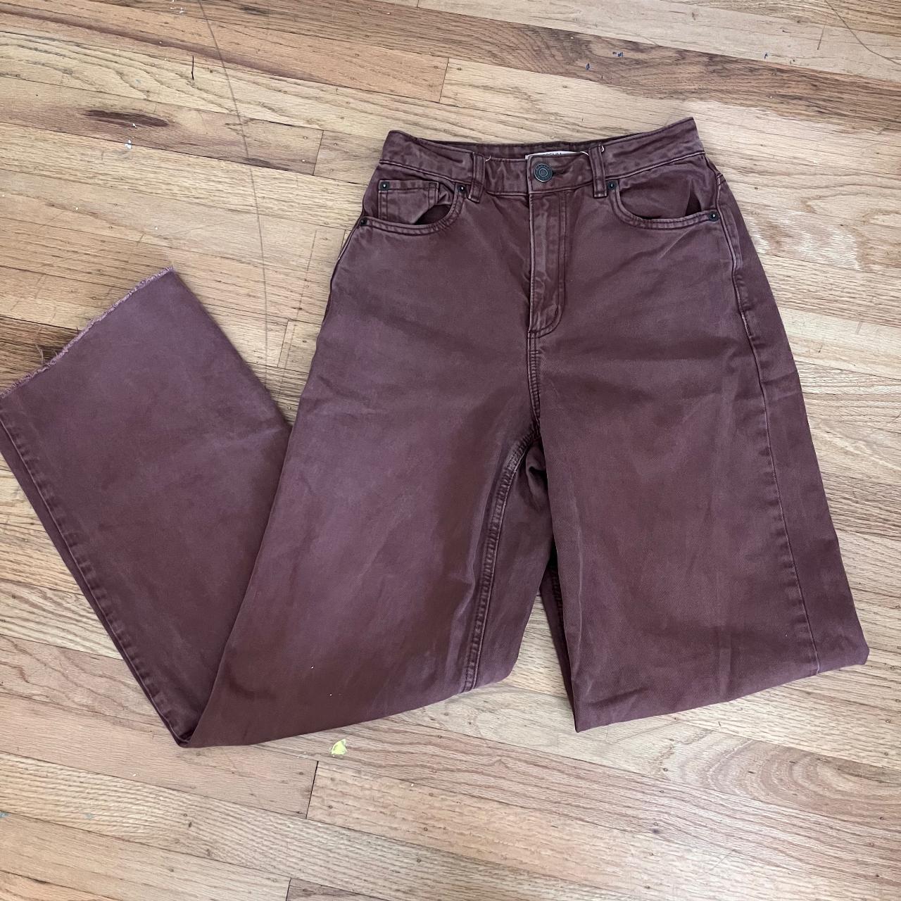 Brown garage denim wide leg pants Worn in - Depop