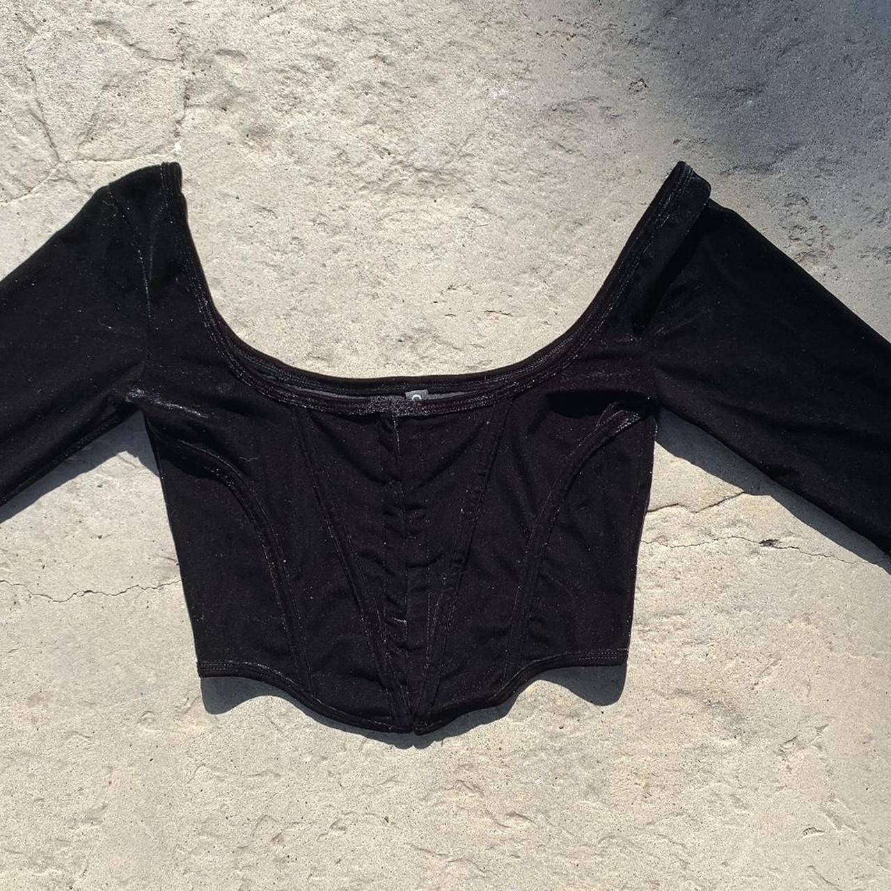 motel rocks velour corset long sleeve fits very... - Depop