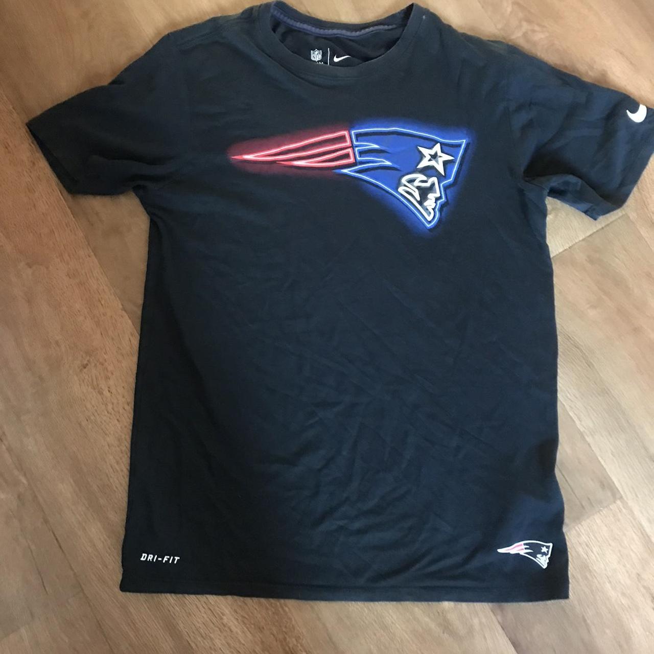 NFL black New England Patriots T-shirt dry fit size... - Depop