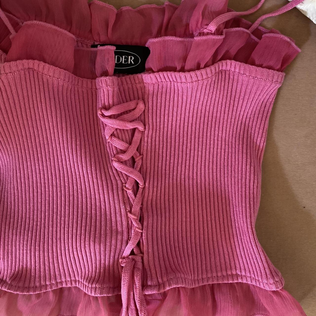 Pink corset top from Cider! So pretty. Tag says size... - Depop