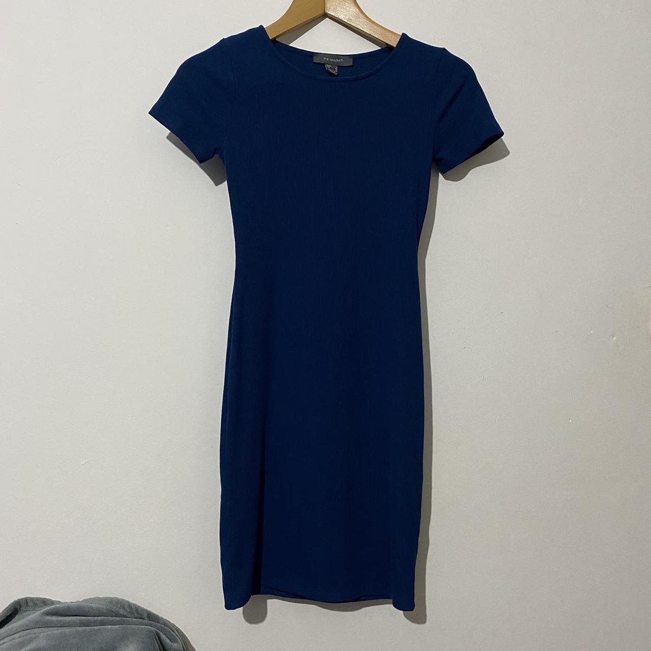 lovely fitted primark navy/royal blue mini dress... - Depop