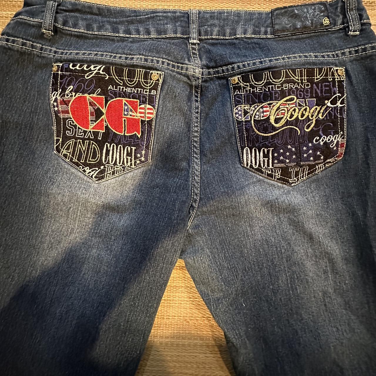 Coogi Women's Navy and Black Jeans | Depop
