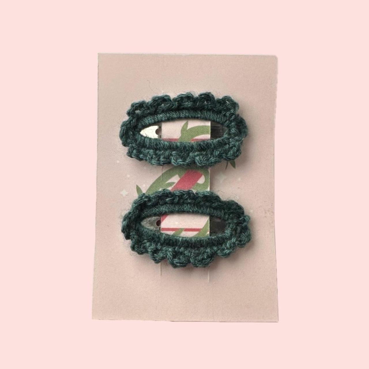 Crochet snap clip hairclips 🧶crocheted by me... - Depop