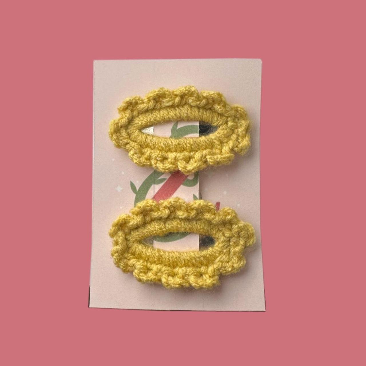 Crochet snap clip hairclips 🧶crocheted by me... - Depop
