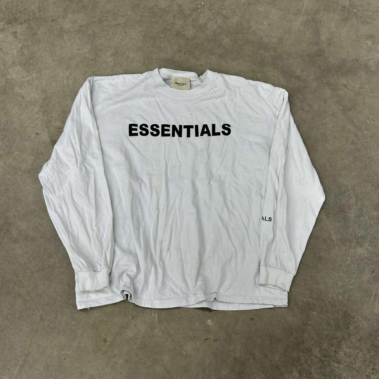 Essentials Long Sleeve Size Large 24.5 x 25 Small... - Depop