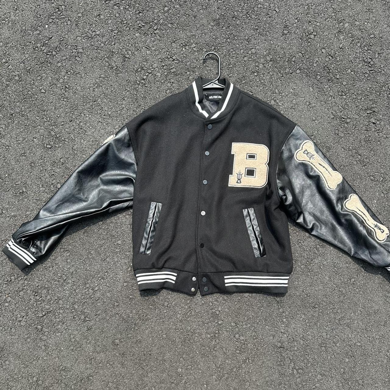 Aelfric Eden Black Varsity Jacket Size: Medium... - Depop