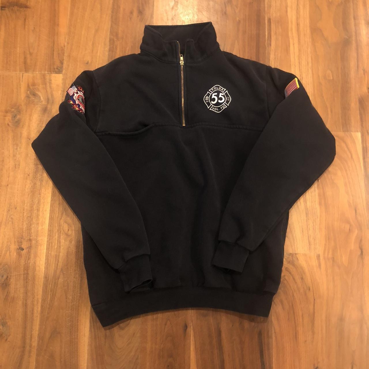 Fire department quarter zip Cool patches on the... - Depop