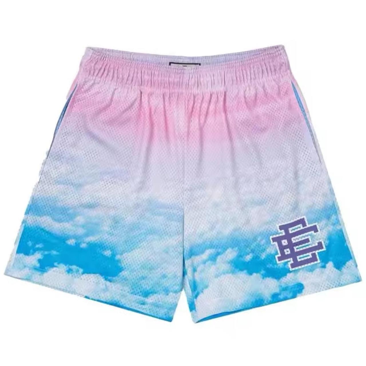 Pastel pink and blue cloud sky print shorts #streetwear | Depop