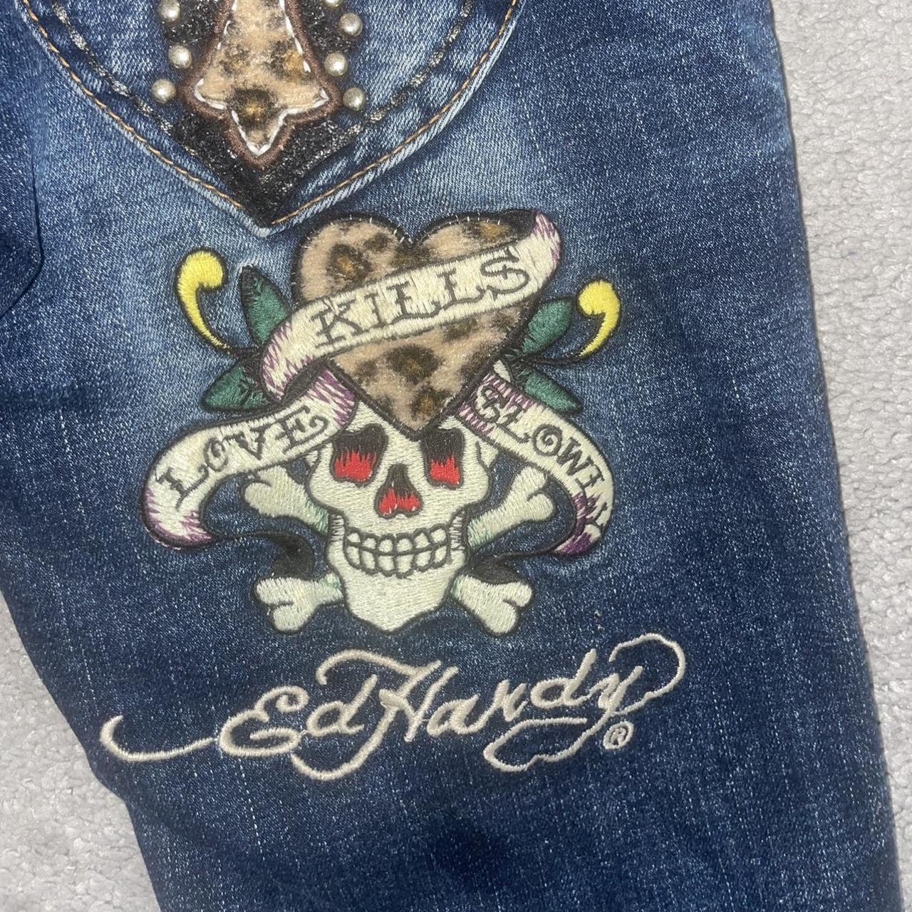 Red pepper x Ed hardy vintage jeans Hardly worn... - Depop