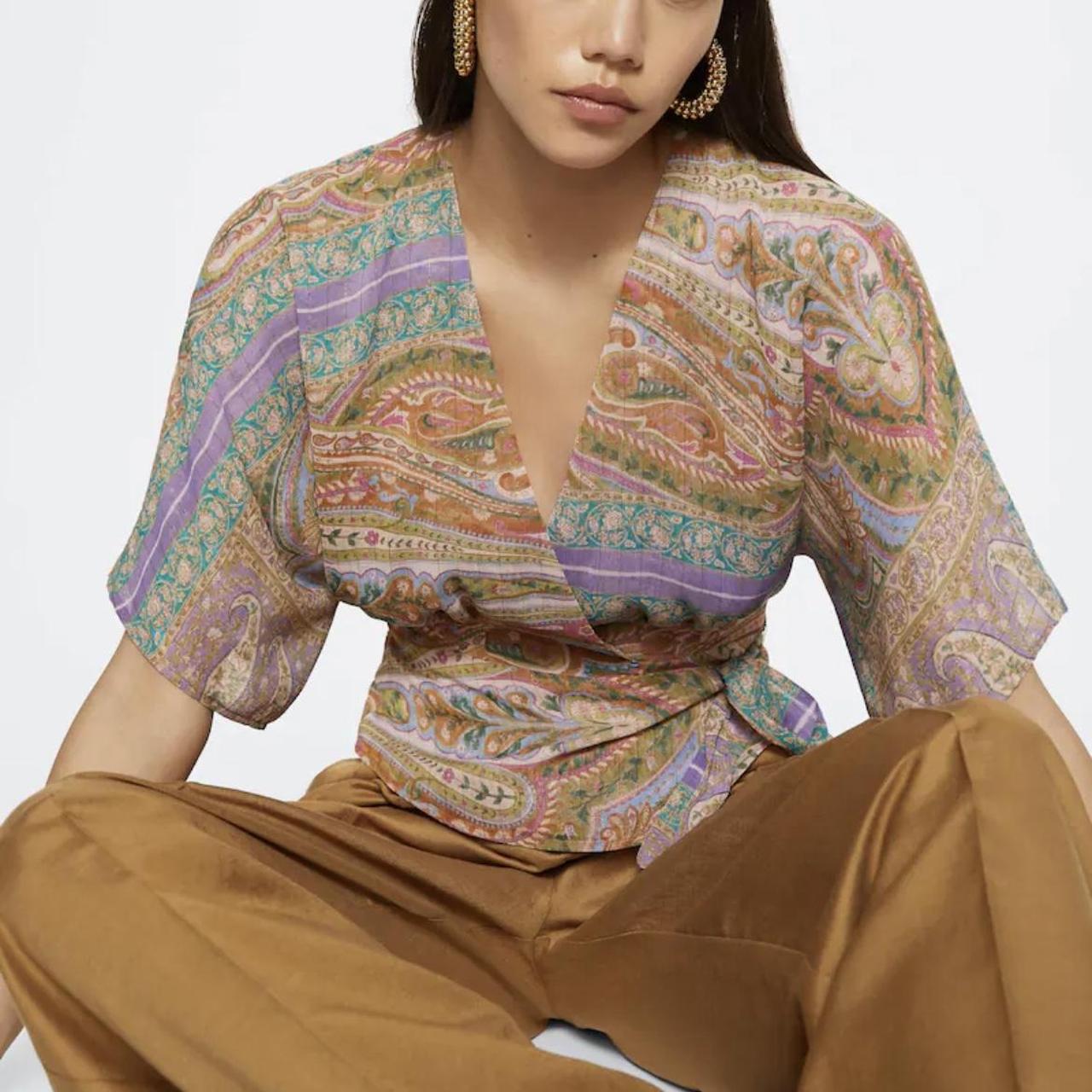 Gorgeous wraparound top from Mango Size XS, will fit... - Depop