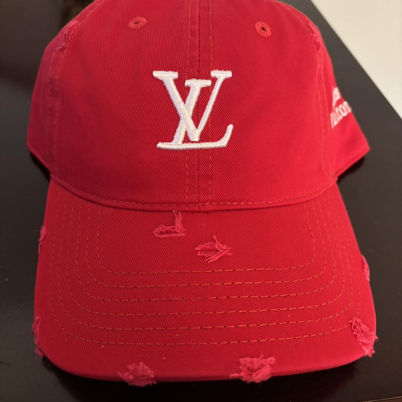 (Replica) Distressed LV denim cap Check page for... - Depop