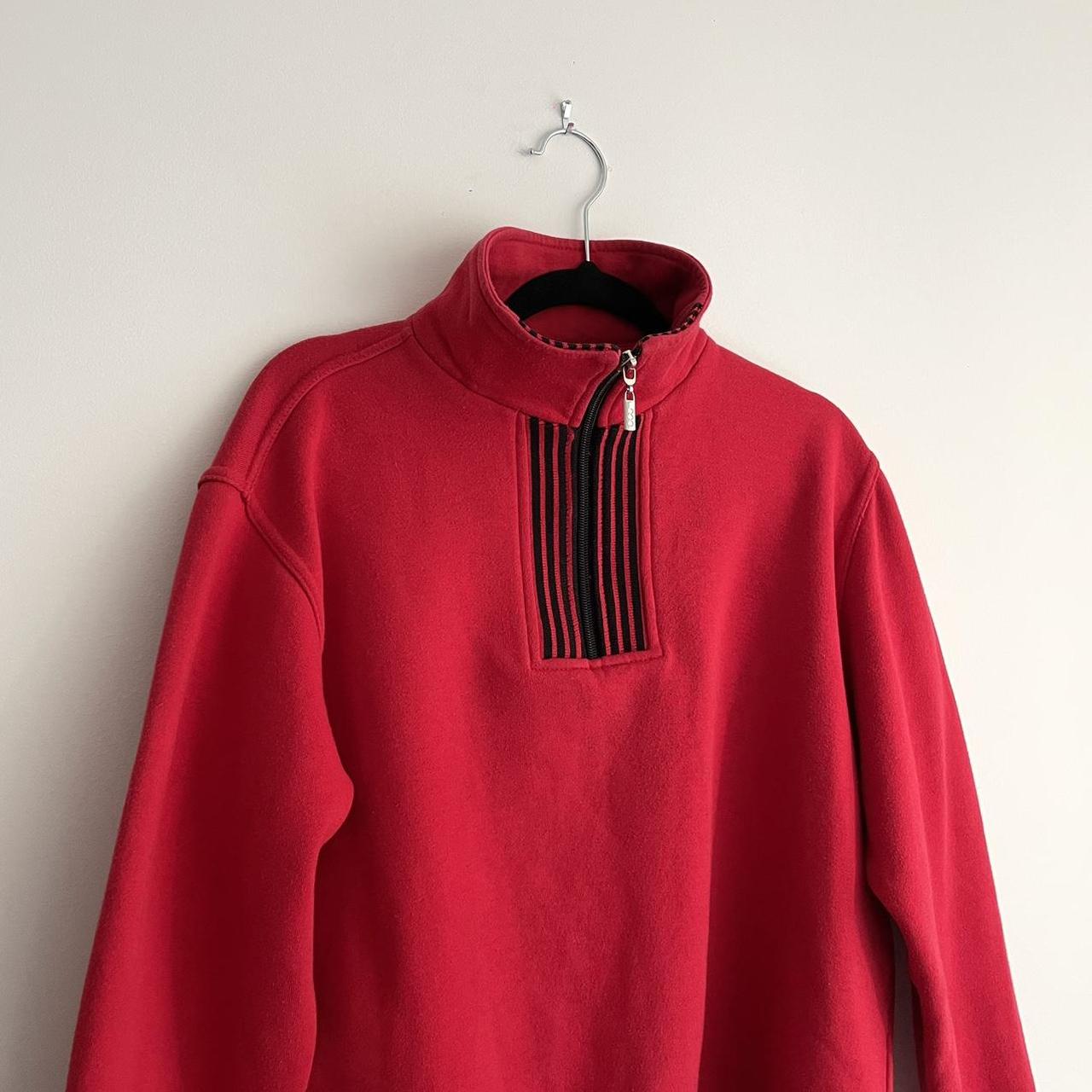 🌹 Red Quarter Zip Jumper 🌹 This red quarter zip... - Depop