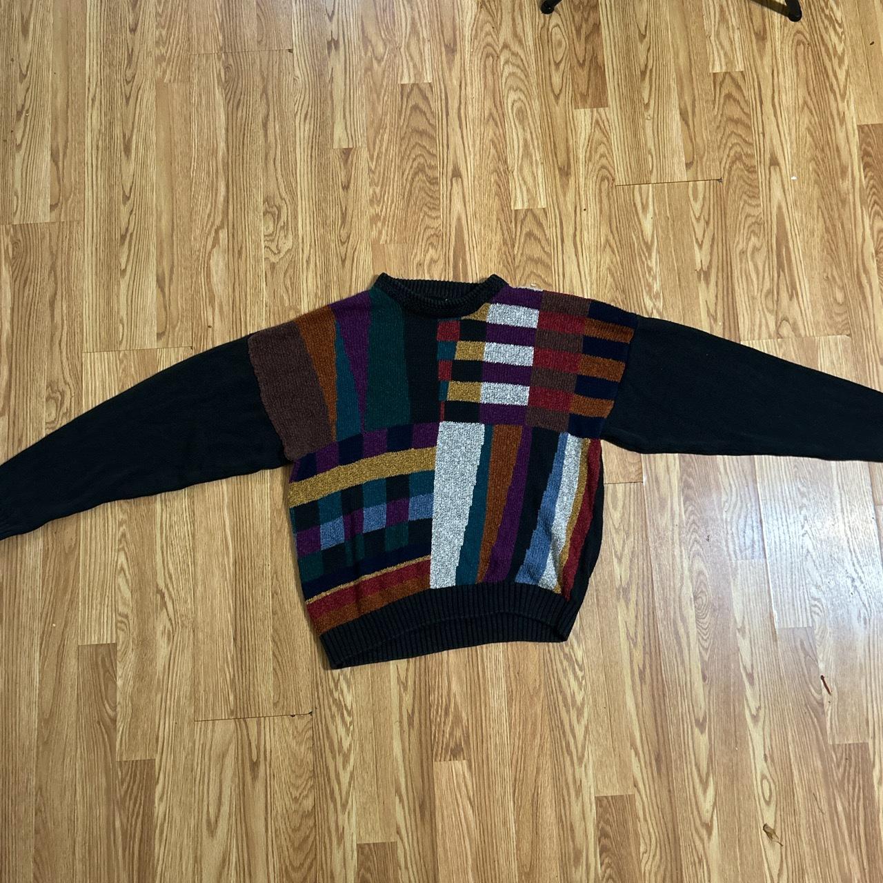 Vintage 90s Colorblock Sweater Brand is... - Depop