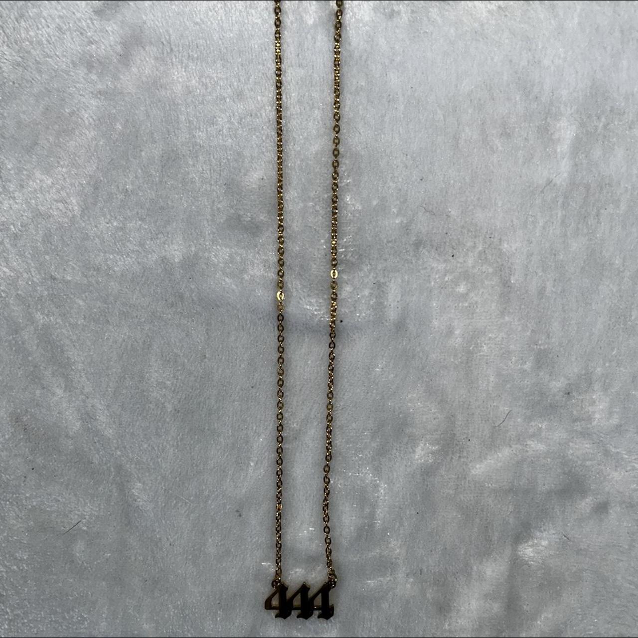 “444” angel number gold chain ̈ 8”-9” inches... - Depop