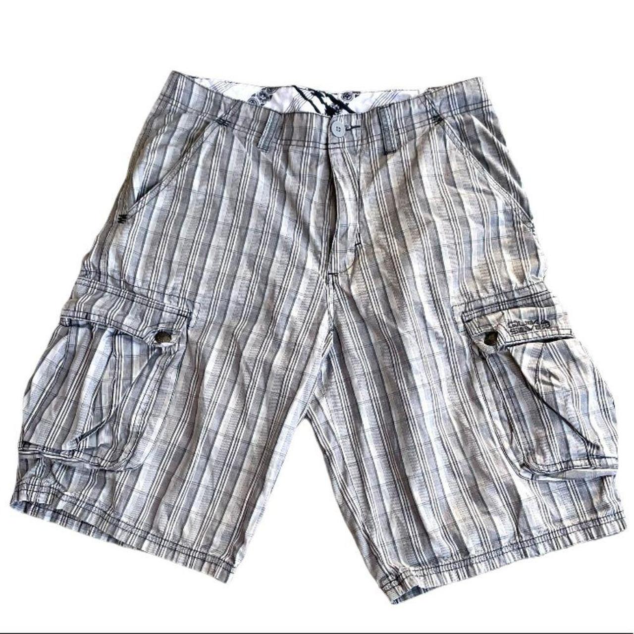Quicksilver stripe side pocket shorts Button zip... - Depop