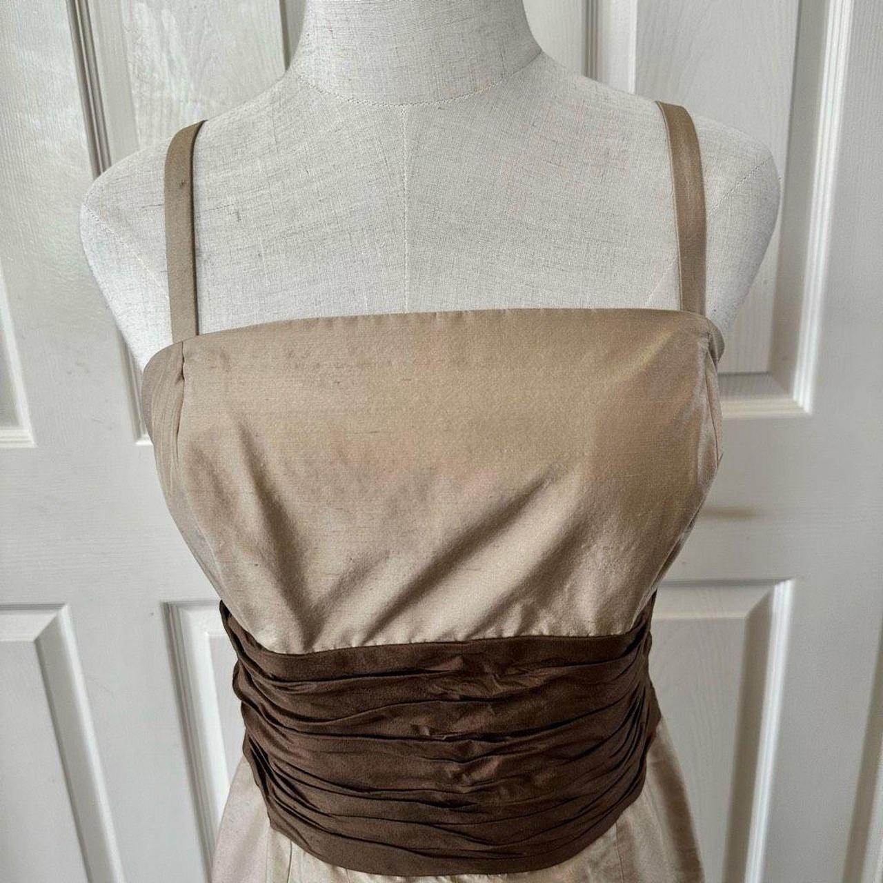 Talbots vintage tan silk dress matching... | Depop