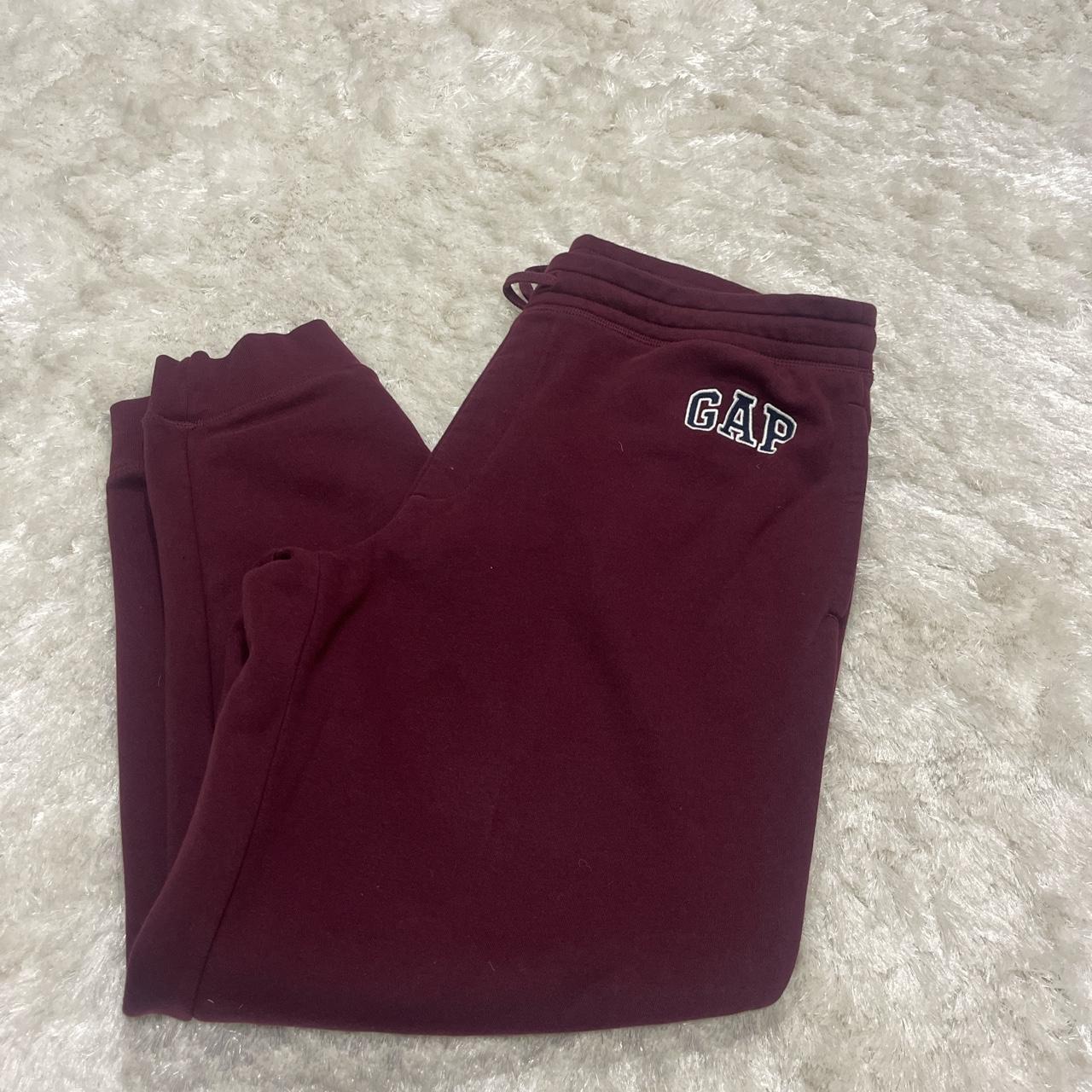 burgundy gap joggers! •size xl! •only worn once♥️ - Depop