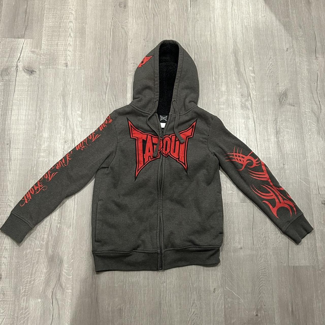 clean tapout hoodie that has red writing for the... - Depop