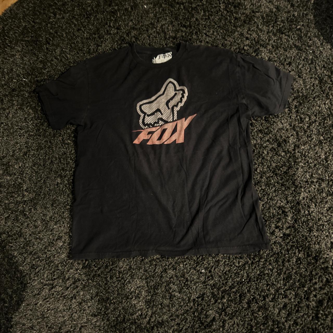 clean black fox racing shirt size large fits really... | Depop
