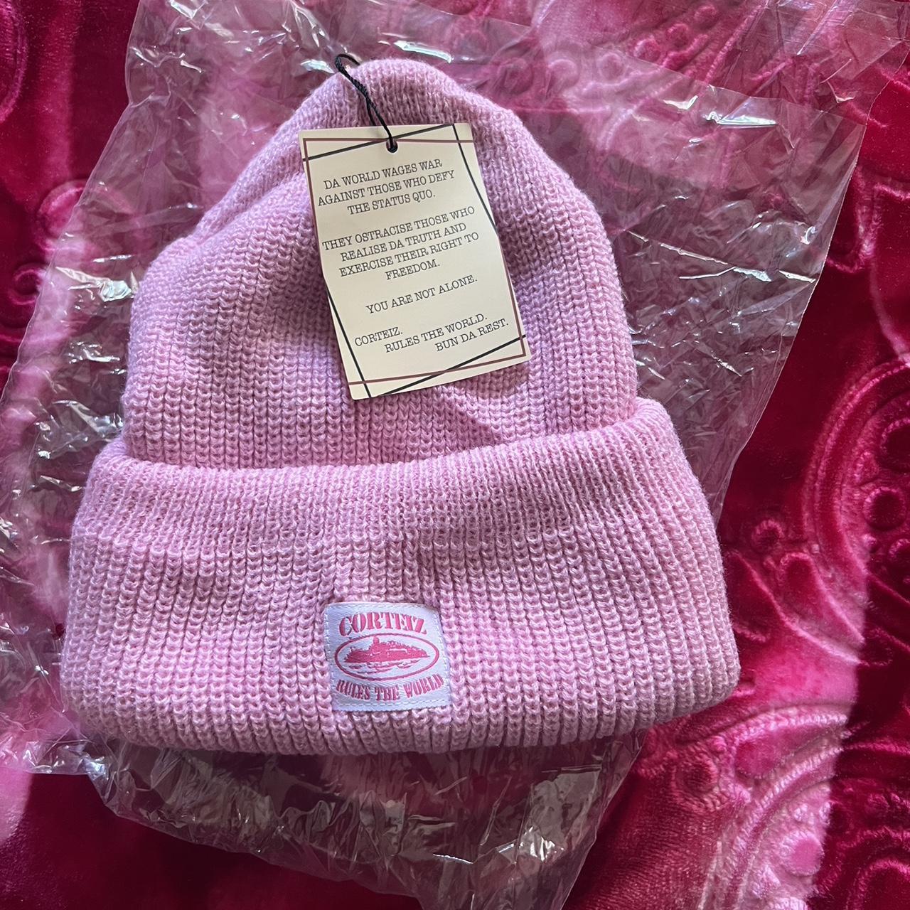 Authentic Corteiz baby pink knit bally never worn... - Depop