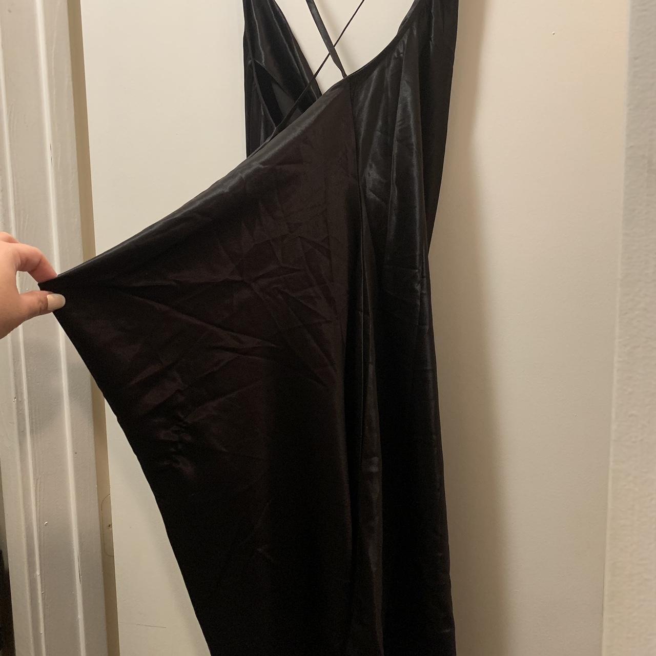 H&M black low back dress, cowl back? Idk. Silky,... - Depop