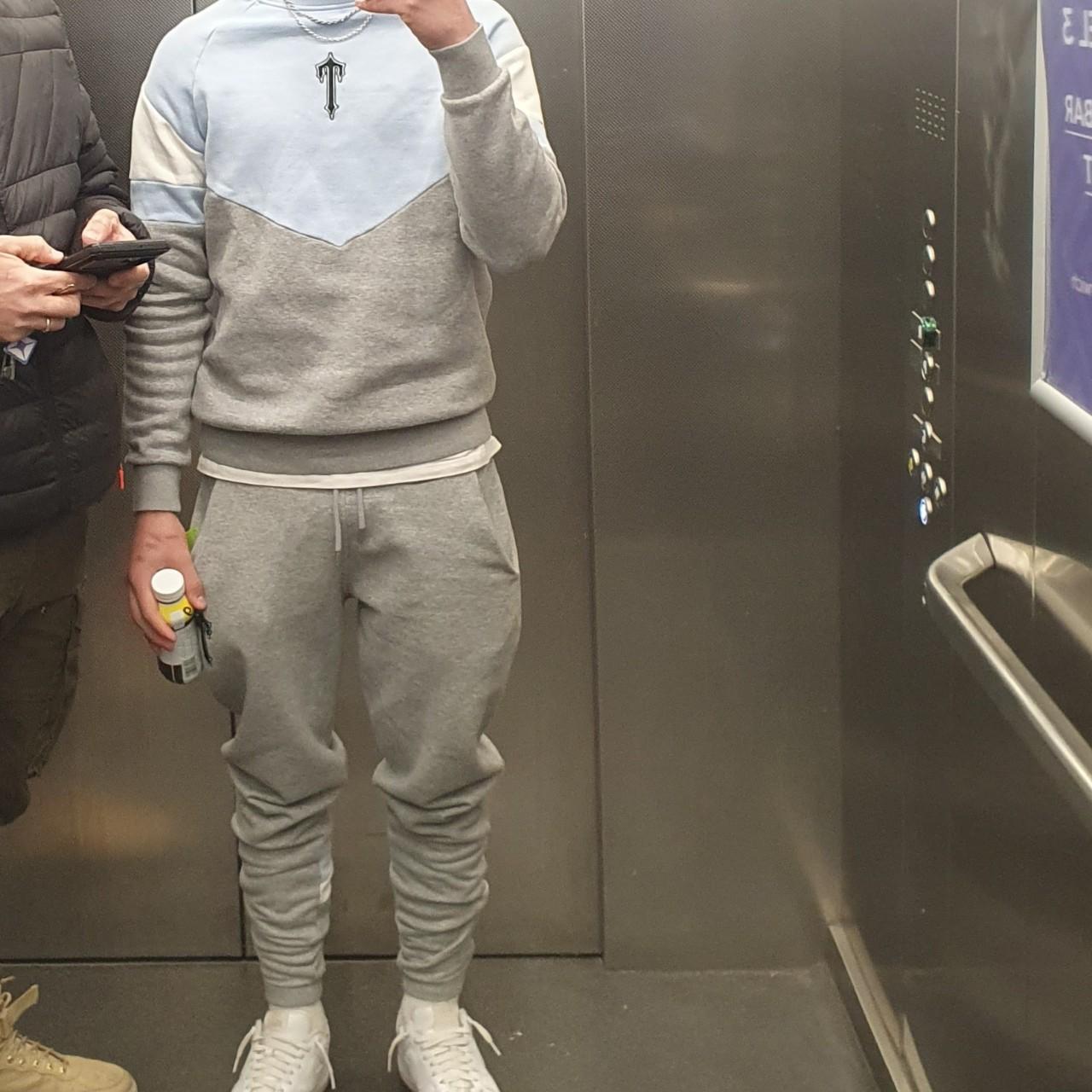 Trapstar baby blue v stripe tracksuit Baby blue v... - Depop