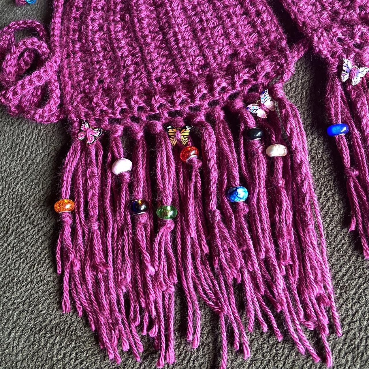 Beautiful raspberry crocheted fairy top made by me... - Depop