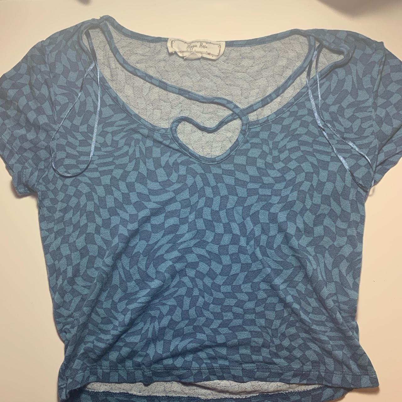 🔷 BLUE CHECKERED GROOVY TOP 🔷 - fits xxs - s - like... - Depop