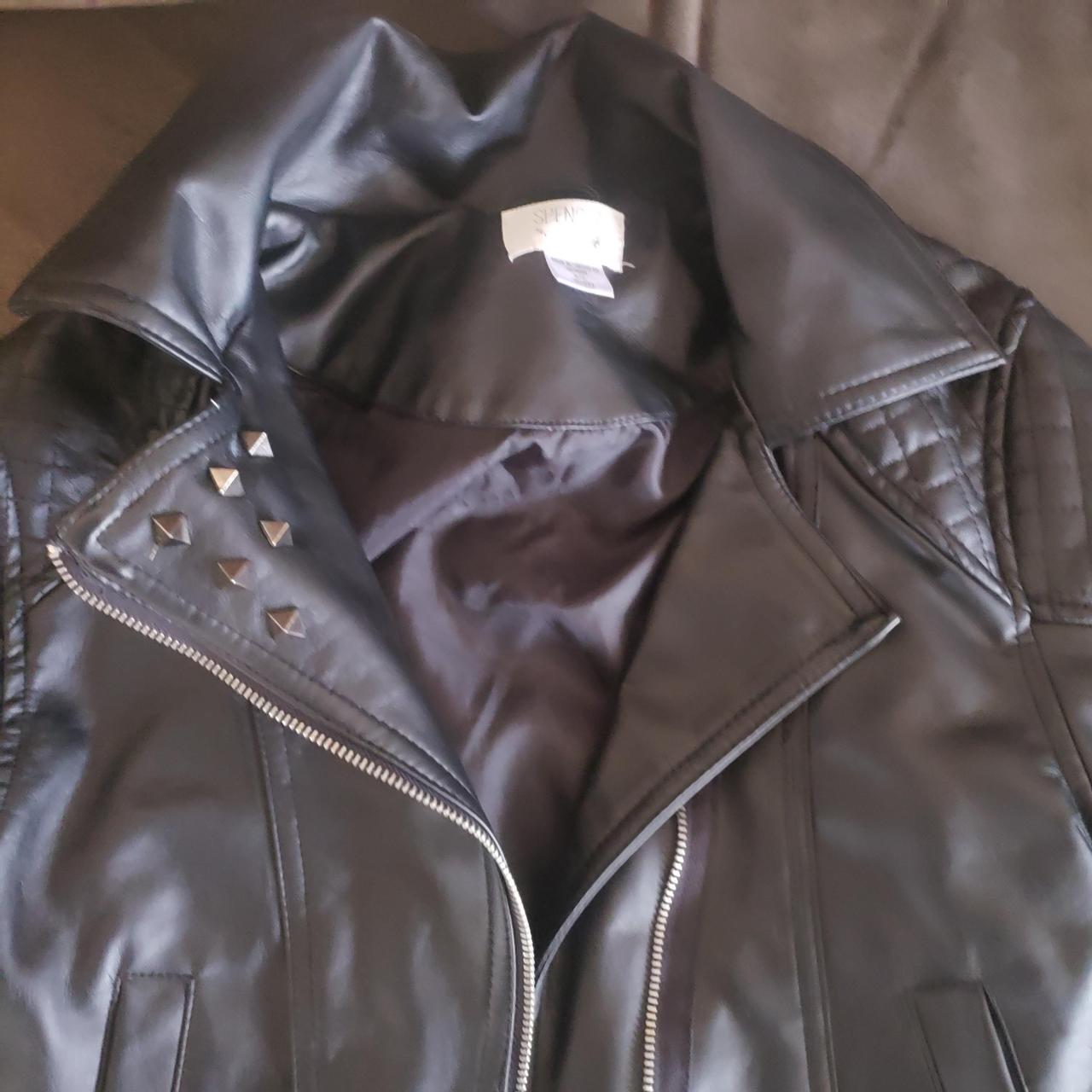 Little leather jacket perfect condition Size S... - Depop