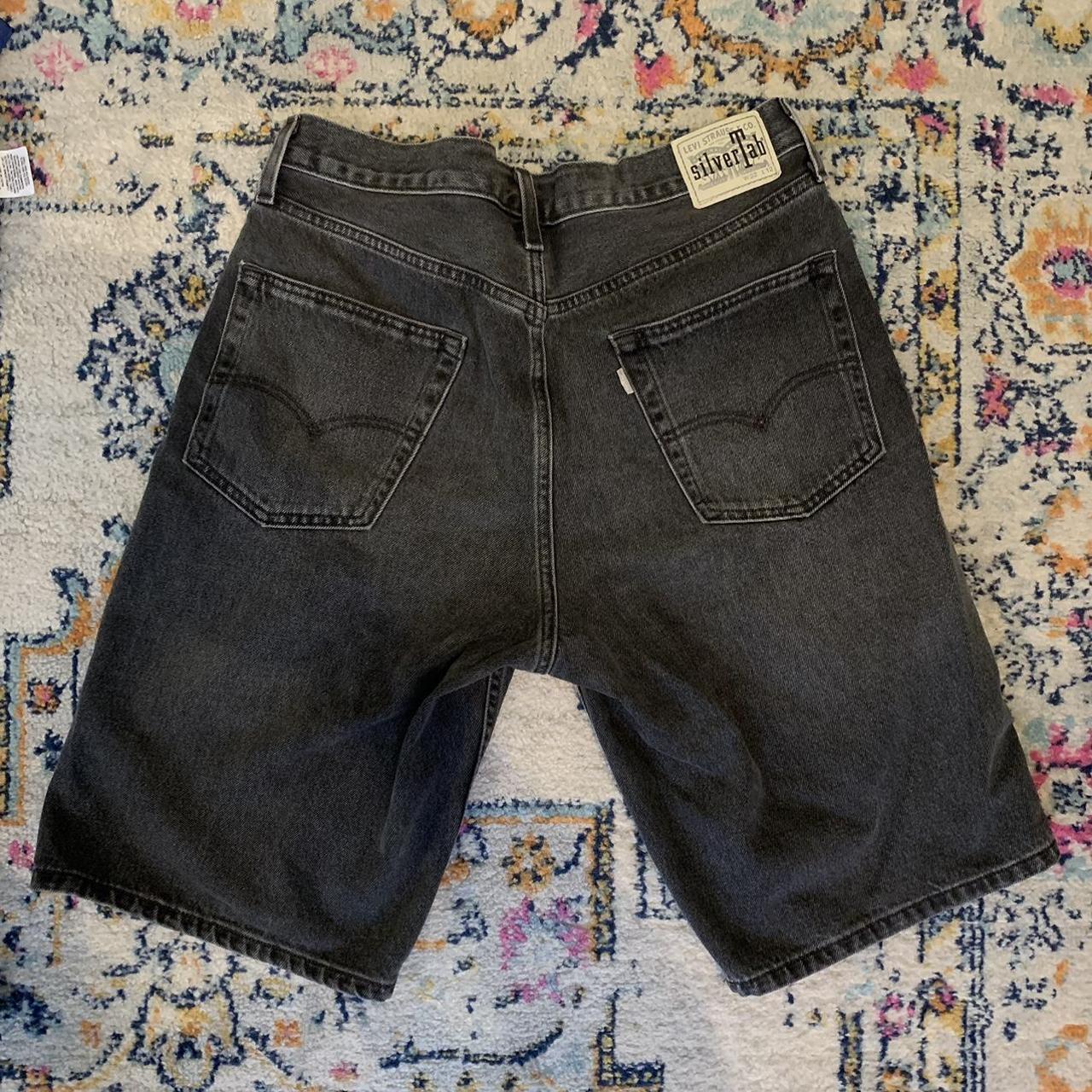 Levi silver tabs black jorts loose fit. W32 L12 - Depop
