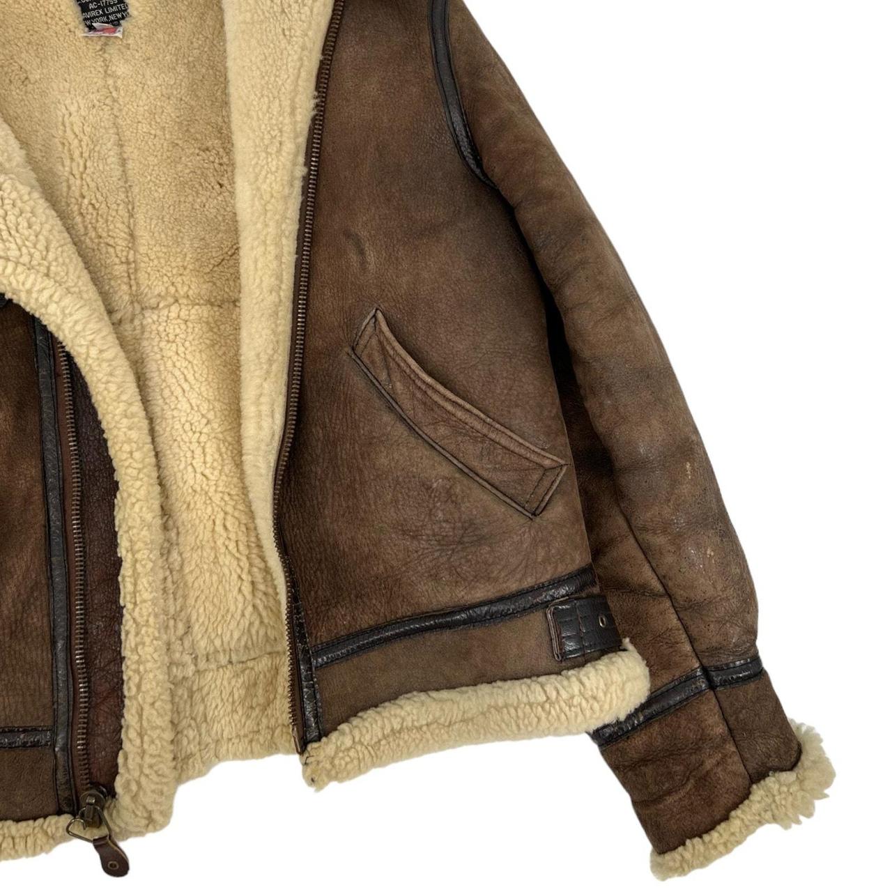 Vintage AVIREX B-3 Flight Mouton Leather Jacket... - Depop