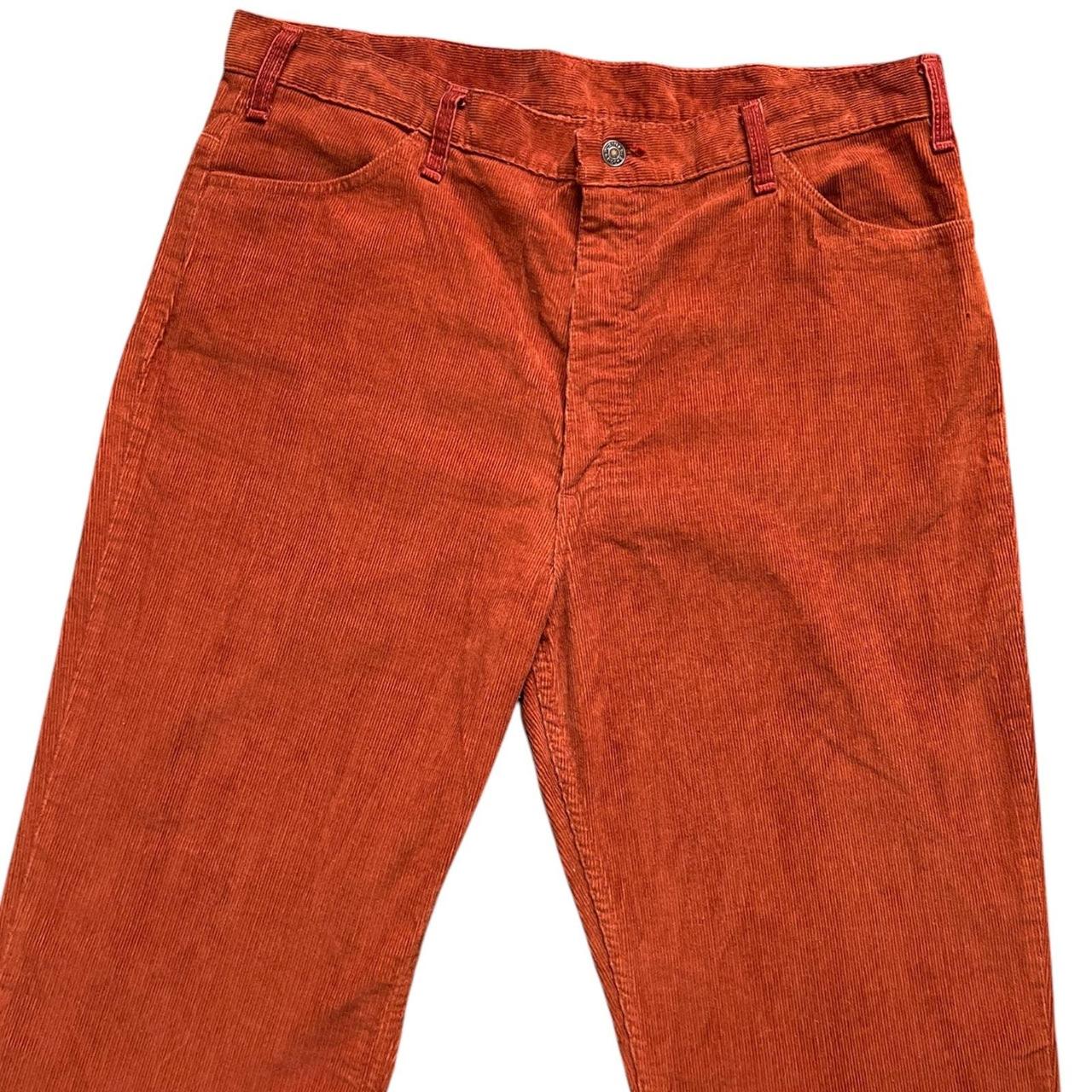 Vintage 1970s JcPenney Burnt Orange Corduroy Flare... | Depop